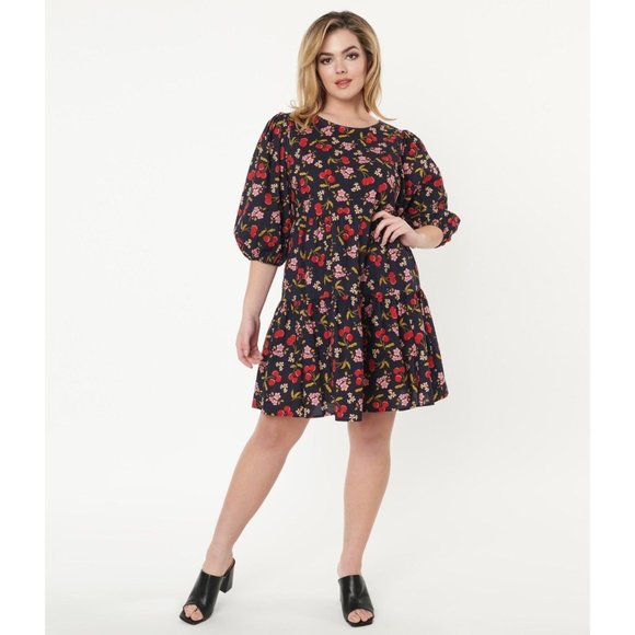 Princess Highway | Dresses | Princess Highway Modcloth Navy Cherry ...